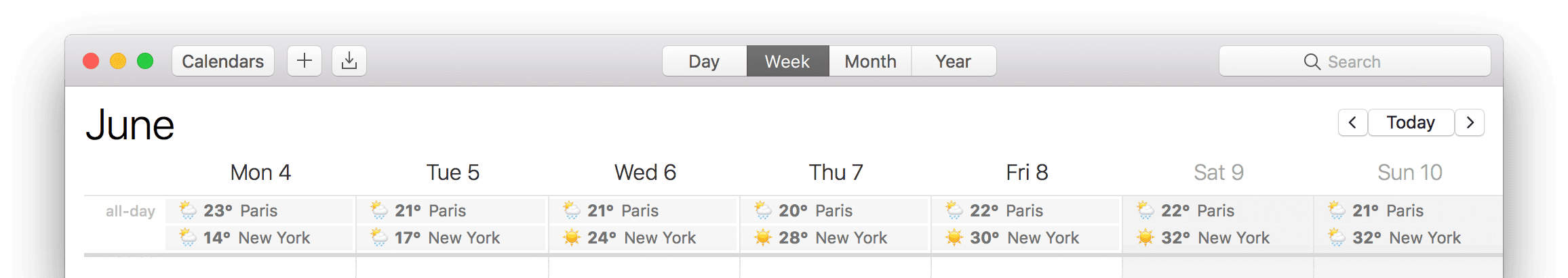 Weather In Calendar 20 